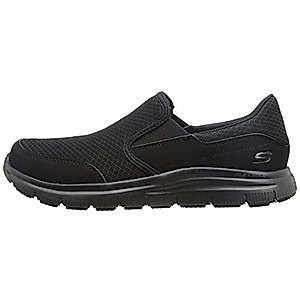 Skechers Men's Black Flex Advantage Slip Resistant Mcallen Slip On - 9.5 D(M) US
