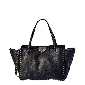 Valentino Rockstud Medium Grainy Leather Tote