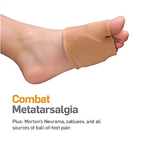 NatraCure Gel Metatarsal Pads Forefoot Cushioning - Metatarsalgia Foot Pads for Ball of Foot Pain Relief for Men & Women - Ball of Foot Cushions, Forefoot Pads for Mortons Neuroma -1 Pair - SM/M