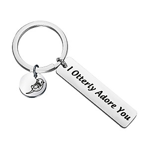 ENSIANTH Funny Otter Gift Otter Lover Gift I Otterly Adore You Gift foy Boyfriend Girlfriend (Otter Keychain)