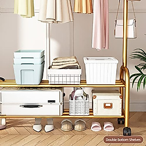 Thick forest Gold Clothing Rack Gold Clothes Rack Gold Garment Rack Heavy Duty Shoes Bags Gold Clothes Organizer Storage Shelves