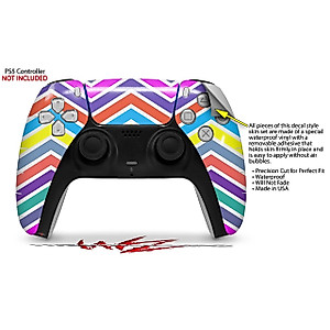 WraptorSkinz Skin Wrap compatible with Sony PS5 DualSense Controller Zig Zag Colors 04 (CONTROLLER NOT INCLUDED)