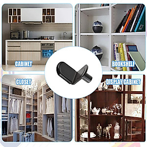 Shelf pins, Glass Supports Furniture Cabinet Closet Bookcase Shelf Bracket-Style Pegs, Black 30 Pack.A