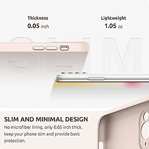 SURPHY Square Silicone Case Compatible with iPhone 11 Pro Case 5.8 inches, Square Edges Liquid Silicone Phone Case (Individual Protection for Each Lens) for iPhone 11 Pro (Light Pink)