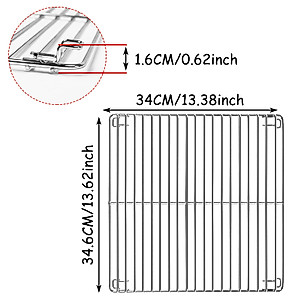 Hisencn Cooking Grate for Masterbuilt Smoker 30 Inch, 4 PCS 13.3" x 13.6" Smoking Racks for Masterbuilt Propane Smoker 20051311, MB20052318, Masterbuilt Pro Smoker MB26050412 with Cooking Rack Support