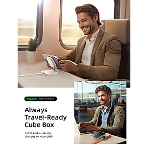 LISEN 3 in 1 Charging Station for Apple Devices Magsafe Wireless Charger Pad for iPhone, Travel Wireless Charging Station for Multiple Devices Fits iPhone 15 Pro Max Magsafe Charger Airpods I Watch