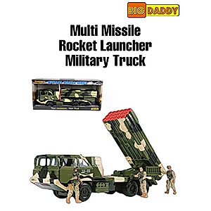Big Daddy Military Missile Transport Army Truck Defence System 18 Long Range Missile Jungle Camouflage Toy Truck