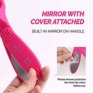 F3 Systems Folding Hair Brush with Mirror, Travel Folding Brush, Compact for Storage, Hair Brush Detangling Comb for Adult and Kids, Portable & Pocket Brush with Mirror, Healthy Shine, Wet & Dry Hair