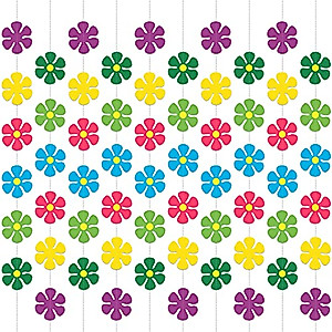10 Packs Groovy Flower Party Banners Hanging Decor, Hippie Room Decor Groovy Party Decorations Flower Shaped Cutouts for Birthday Baby Shower 60s 70s Themed Party Supplies Decor
