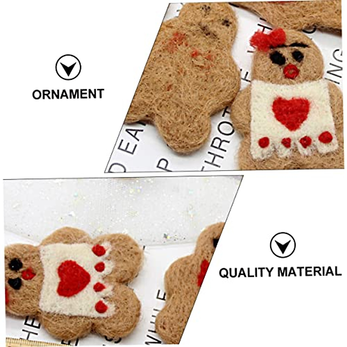 Amosfun 5pcs Wool Felt Gingerbread Man Pendant Chrismas Decor Hanging Gingerbread for Christmas Gingerbread Man Decorations House Decorations for Home Hanging Ornament Wreath Manual