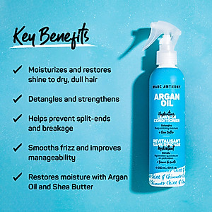 Marc Anthony Argan Oil Leave-In Conditioner - Lightweight Hydrating Conditioner for All Hair Types, Moisturizes, Strengthens & Detangles for Softer, Smoother Hair - Prevents Split-Ends & Breakage