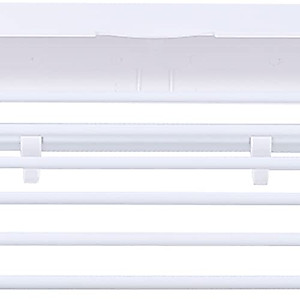 GNJINX Collapsible Wall Mounted Clothes Laundry Drying Rack - 7 Drying Rods with Towel Bar and Hooks, Space-Saver for Bedrooms Bathrooms Laundry Room Patios and Balcony - Easy to Install, White