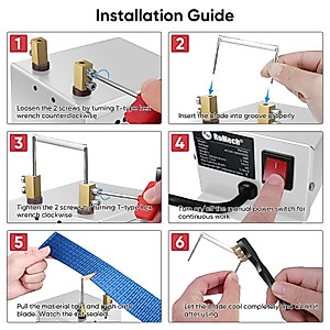 RoMech Electric Rope Cutter - Hot Knife Thermal Blade for Braid Fabric Webbing Belting Ribbon- Bench Mount Cutting Tool Kit – Heal Sealer (30W, RM-016)