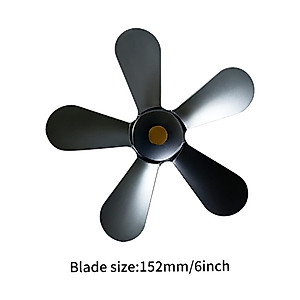 UXZDX CUJUX Low Noise Fireplace Fan Blade Living Room Efficient Household 5 Blades Winter Warm (Color : Gold, Size : 152mm)