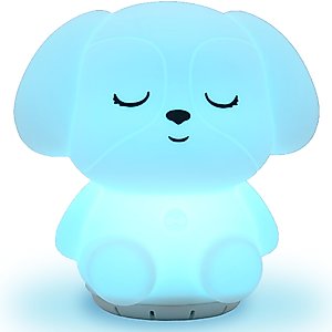 Mindfulness 'Breathing Puppy' | 4-7-8 Guided Visual Meditation Breathing Light | 3 in 1 Device with Night Light & Noise Machine for ADHD Anxiety Stress Relief Sleep - Gift for Kids Adult Women Men