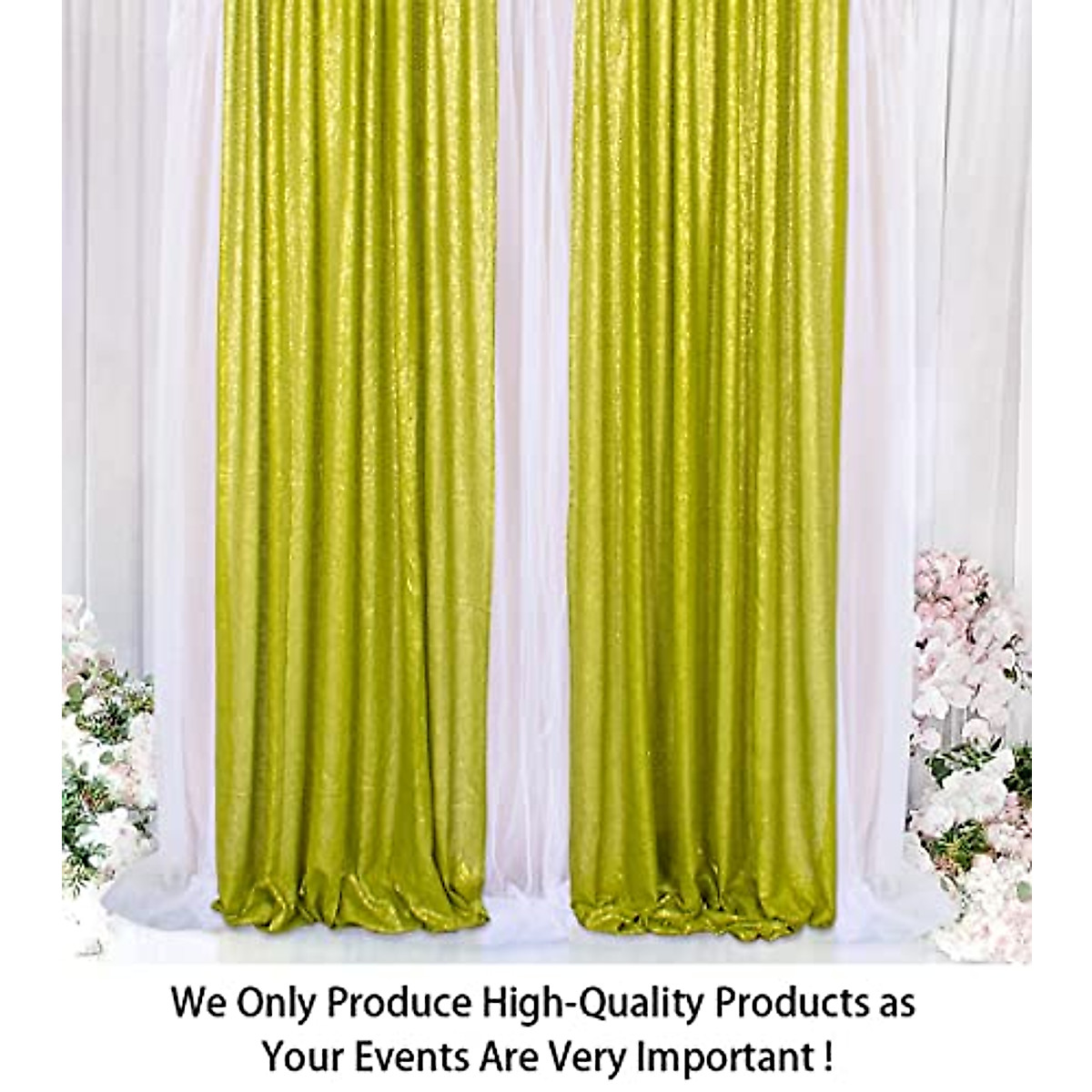 Backdrop Curtain Lime Green 2FTx7FT 2 Pack Sequin Backdrop 60x215cm Sequin Fabric Backdrop Drapes Christmas Backdrop for Photography Lime Green Wall Backdrop Shimmer Wedding Backdrop