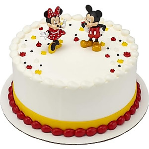 DecoSet® Disney Mickey Mouse and Minnie Mouse Cake Topper, 2-Piece Topper Set, Durable Food-Safe Plastic