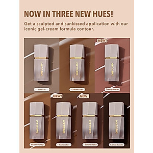 SHEGLAM Sun Sculpt Cool Toned Liquid Contour Stick Long Lasting Cream Bronzer Makeup - Soft Tan