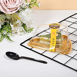 Zerodeko 50pcs Boxes Triangular Cake Box Disposable Cake Containers with Lids Mini Cheesecake Containers Chocolate Boxes Sandwich Sealing Container Cupcake Carrier Takeaway Box A03 Food Pvc