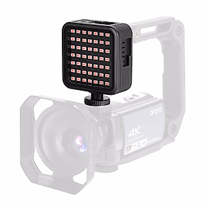 Ordro LN-5 Mini IR Night Vision Light Infrared Photography Light for Video Camera Camcorder Built-in Rechargeable Battery with 3 Cold Shoe Mount for Vlog YouTube Video Recording
