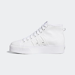 adidas Originals womens Nizza Platform Mid Sneaker, White/White/White, 8.5 US