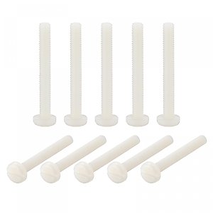 uxcell Nylon Machine Screws, M6x50mm Slotted Pan Head Fasteners Bolts for Electronics, Communications, Equipment, 20Pcs