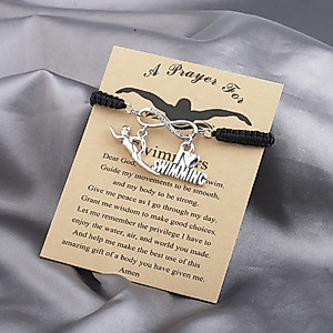 MYOSPARK Swimmers Gift Swimming Bracelet Message Card Jewelry Swimming Lover Gift Swim Team Gift for Swim Player (Swimmers Card BR)
