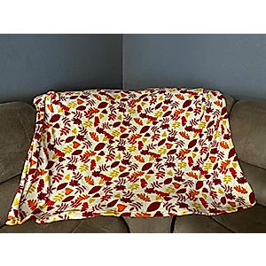 Décor&More Autumn Harvest Fallr Collection Festive and Cuddly Holiday Microplush Throw Blanket (50" x 60") -Autumn Leaves