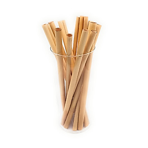 EcoAmiga Bamboo Straw, 8 Inch Reusable & Biodegradable Organic Bulk Straws – Great Ecological Alternative to Plastic Straws (Reed)