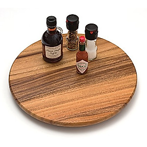 Lipper International Acacia Wood 16" Lazy Susan Kitchen Turntable