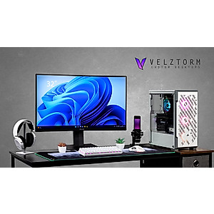 Velztorm White Fultix Custom Built Gaming Desktop PC (AMD Ryzen 5-5500 6-Core, GeForce GTX 1050 Ti, 16GB RAM, 1TB PCIe SSD + 2TB HDD (3.5), WiFi, USB 3.2, HDMI, Bluetooth, Win 11 Home)