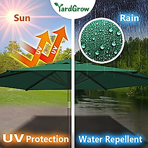 YardGrow 8.2ft 6 Ribs Patio Umbrella Replacement Canopy Market Umbrella Top Fit Outdoor Umbrella Canopy (Canopy Only) (Green)