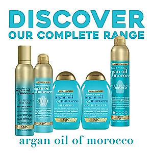 OGX Revitalize + Argan Shine Extra Strength Multi-Benefit Heat Protection Hairspray with Argan Oil & Silk Proteins, Tame Frizz & Non-Greasy Shine, Morocco, 8 Ounce