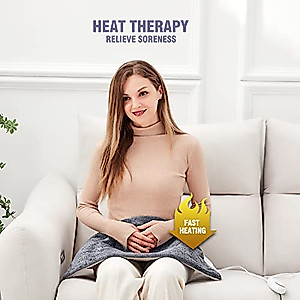 Danamix Heating Pad for Back Pain and Cramp Relief,Extra Large 12" x 24" Size Electric Heating Pad for Shoulder Neck Pain, 6 Temperature Level and 2Timer Settings Auto Shut Off.