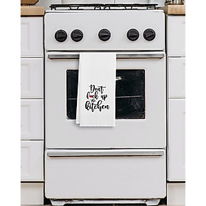 Don't F*ck Up The Kitchen Funny Kitchen Towels Tea Towels, 16 X 24 Inches Cotton Modern Dish Towels Dishcloths, Dish Cloth Flour Sack Hand Towel for Farmhouse Kitchen Decor,Fun Housewarming Gifts