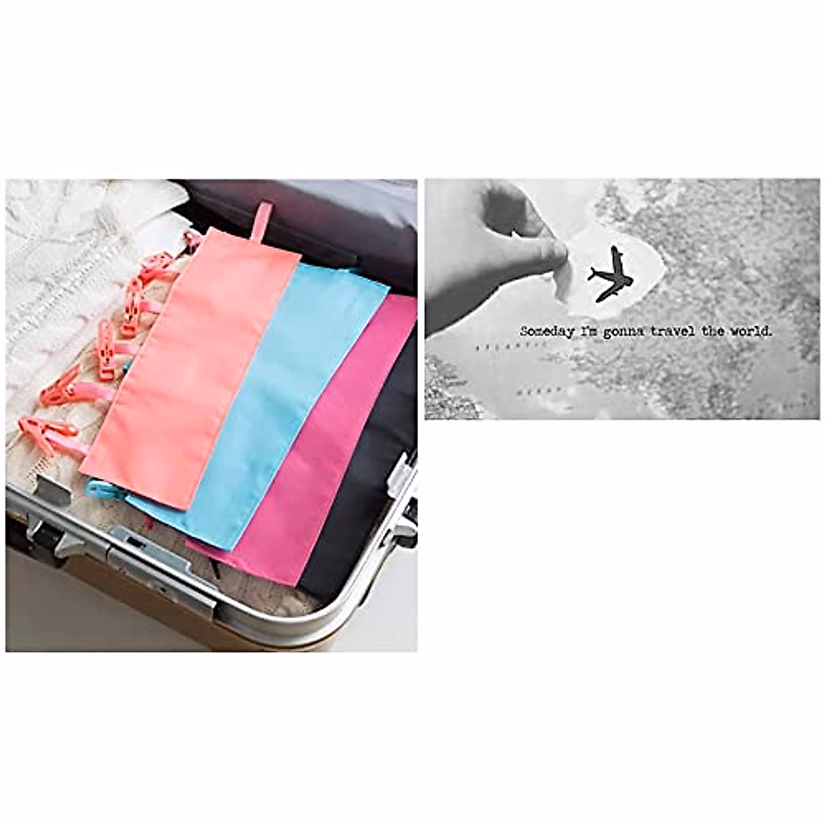 TamBee Bathroom Racks Cloth Hanger Clothespin Travel Portable Folding Cloth Socks Drying Hanger with 6 Clips Pack of 3 (Red, Black, Rose red)