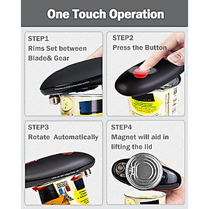 Belypoke Electric Can Opener, Automatic Can Opener Use Safe to Use & No Sharp Edge, Best Kitchen Gift for Senior and Arthritis Easy To Clean