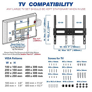 Rfiver Universal Table Top TV Stand TV Base Replacement for Most 27 30 32 39 40 42 43 49 50 55 60 Inch LCD LED Plasma Flat Screen TVs, Vesa Mount Holds up to 88 lbs, Height Adjustable