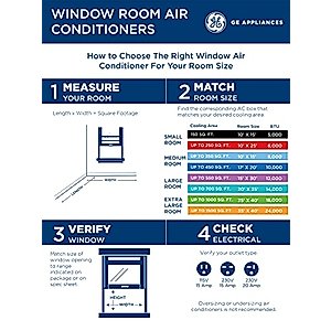 GE Window Air Conditioner 5000 BTU, Efficient Cooling For Smaller Areas Like Bedrooms And Guest Rooms, 5K BTU Window AC Unit With Easy Install Kit, White