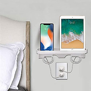 Easy & Eco Life Wall Outlet Shelf Organizer Storage Self Stick On Installation No Drilling No Tools Suitable All US Wall Plate Sizes -Ideal for Cellphones/Razors/Electric Toothbrush
