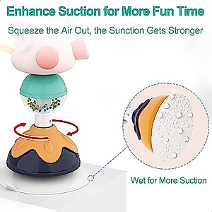 iPlay, iLearn Baby Rattles Set, Infant High Chair Toys W/Suction Cup, Grab N Spin, Interactive Development Baby Tray Toy, Newborn Gifts for 6, 9, 12, 18, 24 Months, 1 2 Year Olds, Boys Girls Kids