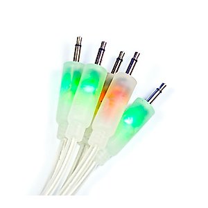 Heinakroon LED CV Patch Cables Eurorack Modular Test Leads, 5-Pack (23.6"), Transparent