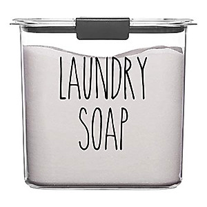Grey - Laundry Soap Vinyl Decal - Skinny Farmhouse Style for Laundry Room - 5w x 5.5h inches - Die Cut Sticker