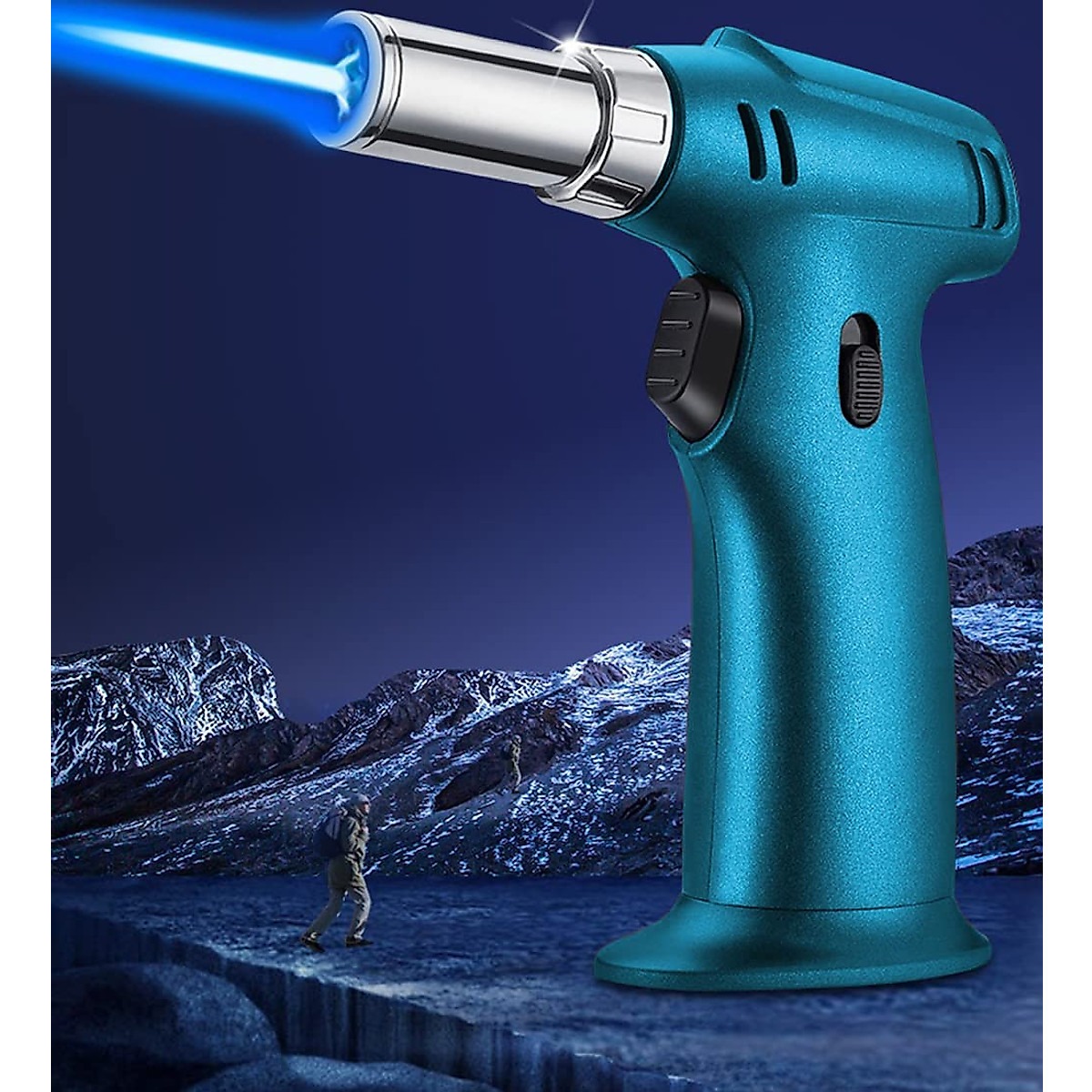 Butane Torch, ibforcty Refillable Culinary Cooking Torch Kitchen Blow Torch Lighter with Safety Lock Adjustable and Lock Flame (Butane Gas not Included)
