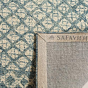 SAFAVIEH Abstract Collection 8' x 10' Blue/Ivory ABT203A Handmade Premium Wool Area Rug