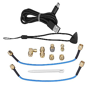 Oumefar Vector Network Analyzer, Full Touch Screen HF VHF UHF Antenna Analyzer Shielding Electromagnetic Interference with Aluminum Case for Short  Precisionmeasuring