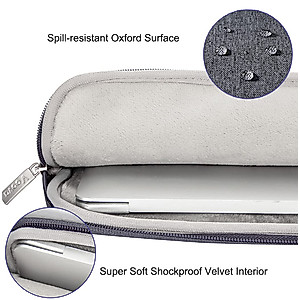 Voova Laptop Sleeve Shoulder Bag 13 13.3 14 Inch, Waterproof Carrying Case Compatible with Macbook Air 13 M1/M2, MacBook Pro 13/14, 13.5 Surface Laptop 3/4, Dell XPS 13, HP Chromebook 14,Grey