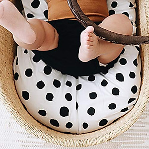 Changing Pad Cover Set | Cradle Sheet 2 Pack 100% Jersey Cotton Black and White Abstract Stripes and Dots by Ely's & Co