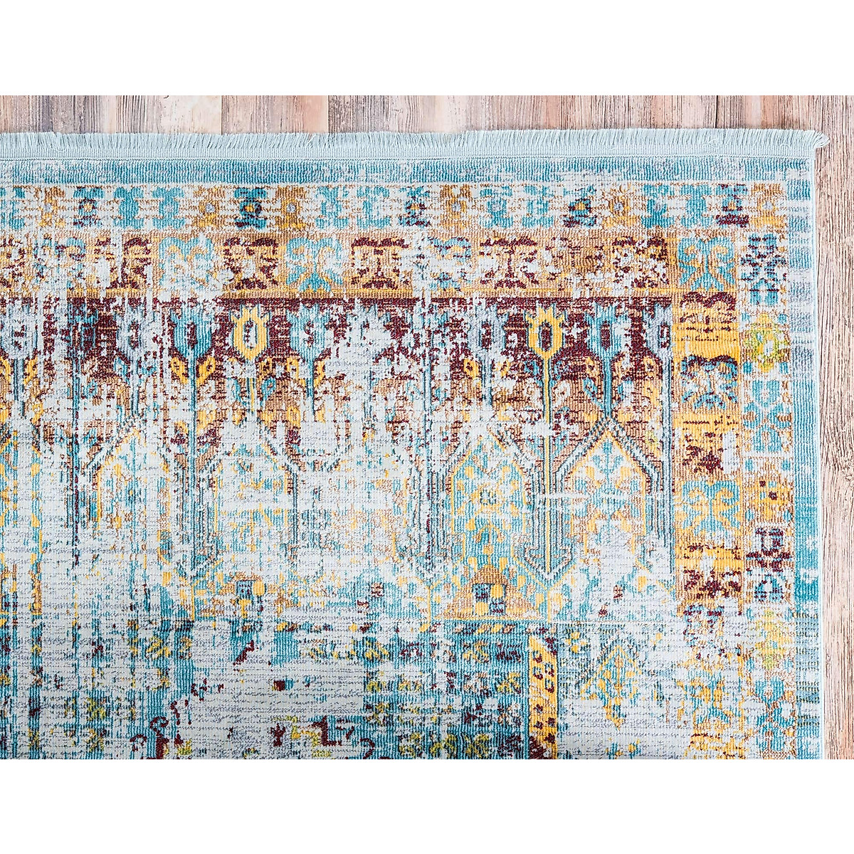 Unique Loom Baracoa Collection Area Rug - Cayo Hueso (5' 5" x 8' Rectangle, Light Blue/ Beige)