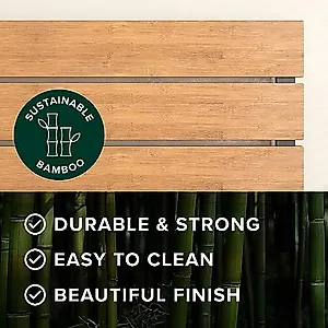 ZINUS Paul Metal and Bamboo Platform Bed Frame, Wood Slat Support, No Box Spring Needed, Easy Assembly, Queen